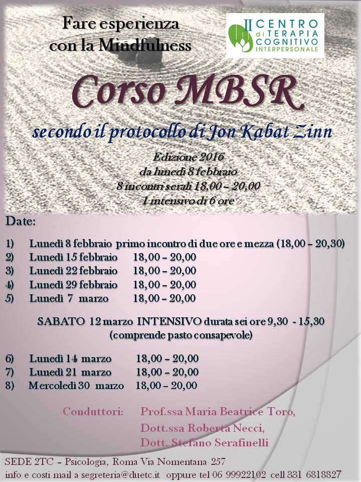 MBSR – Mindfulness Based Stress Reduction